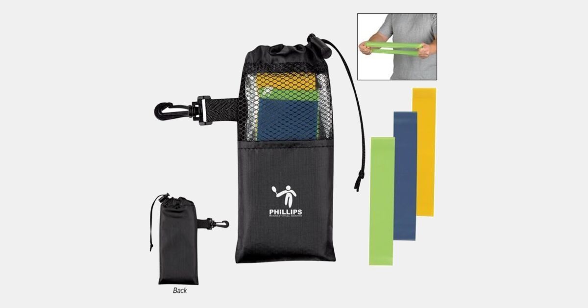 Strength Resistance Band Set with your logo | MiniThrowBalls.com