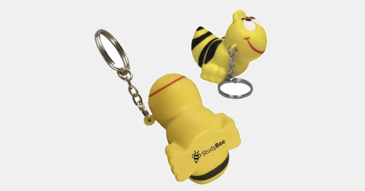 Stress Ball Key Chain - Bee | MiniThrowBalls.com