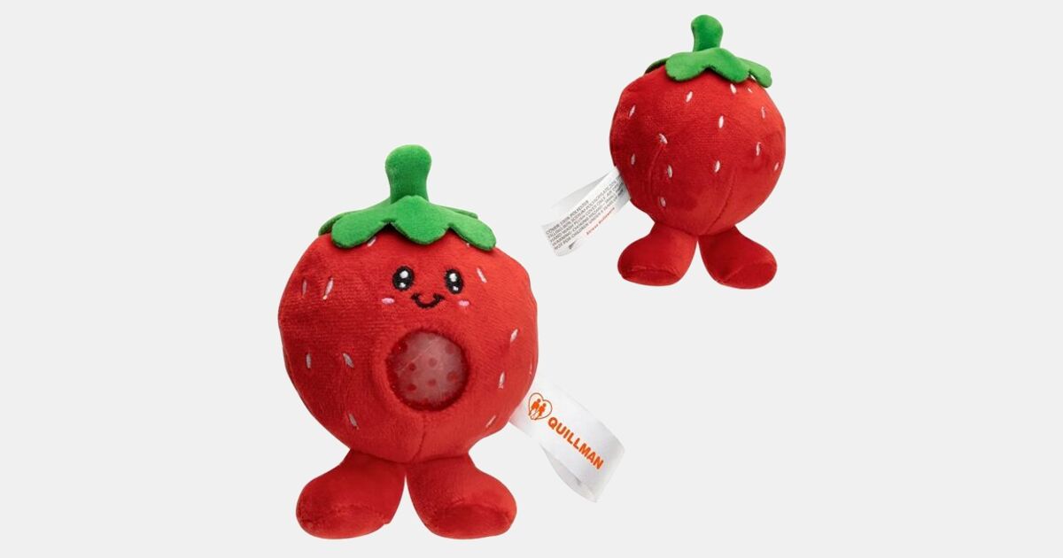Stress Buster(TM) Strawberry with your logo | MiniThrowBalls.com
