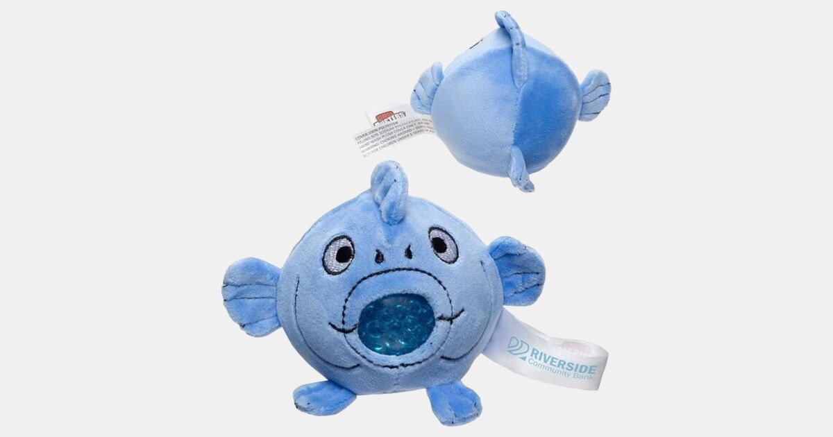 Marketing Stress Buster (TM) Fish with your logo | MiniThrowBalls.com