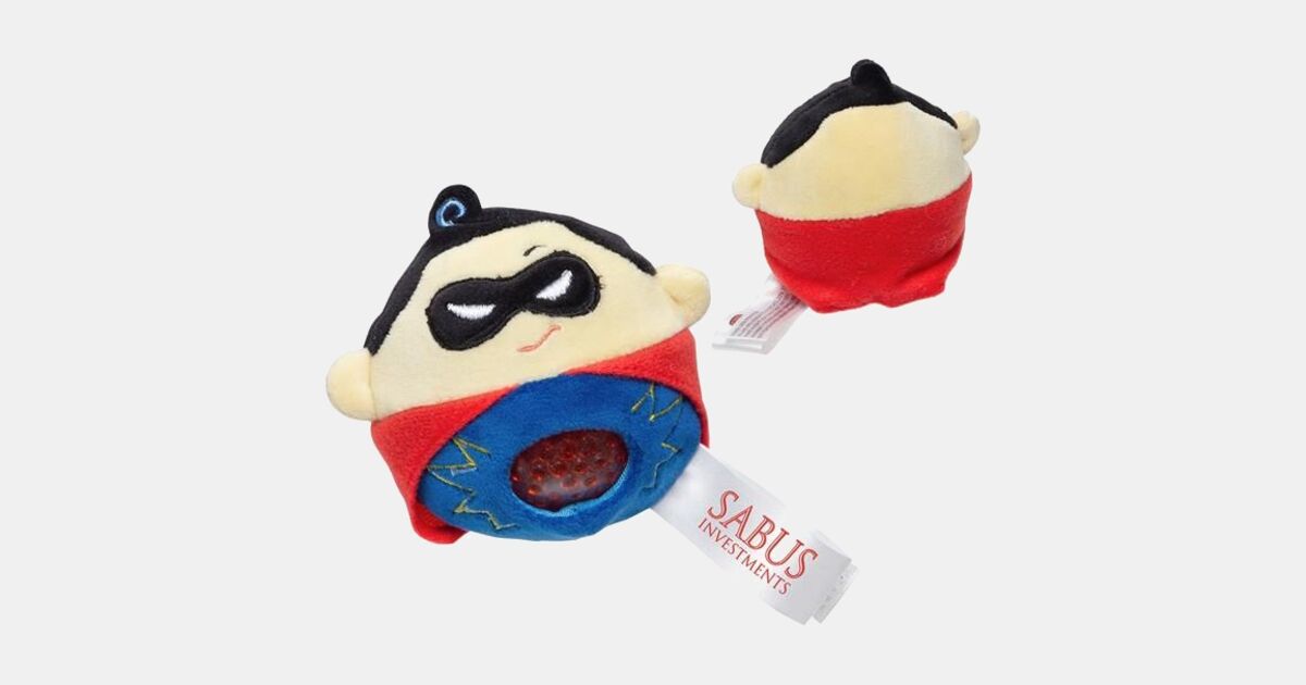 Marketing Stress Buster (TM) Superhero with your logo | MiniThrowBalls.com