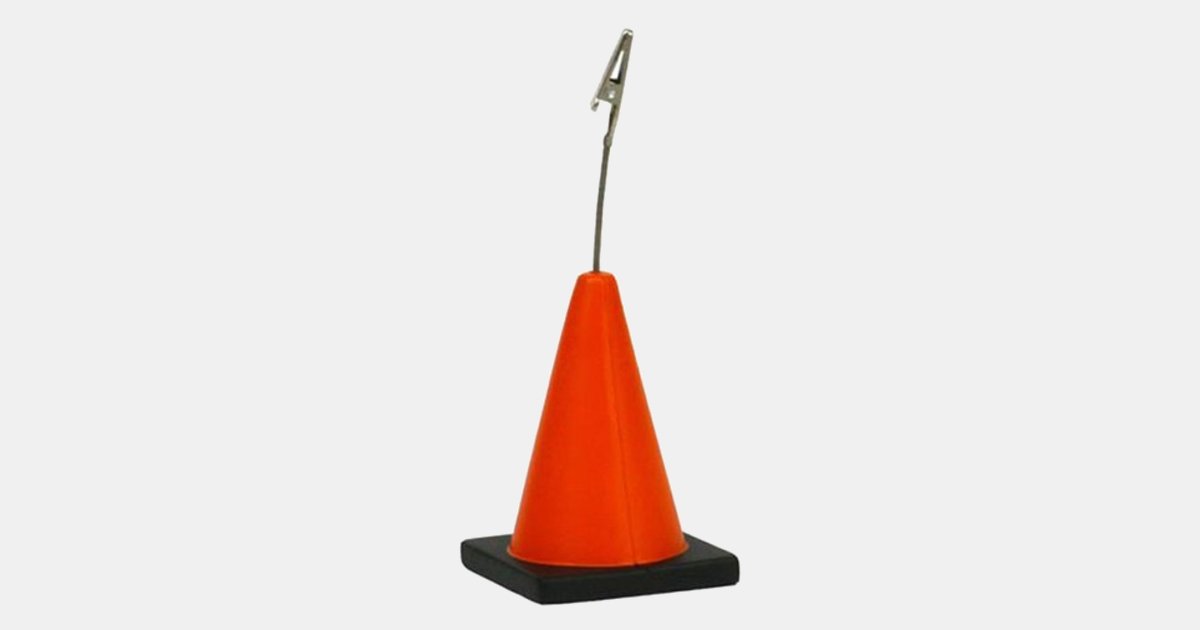 Stress Ball Memo Holder - Construction Cone | MiniThrowBalls.com