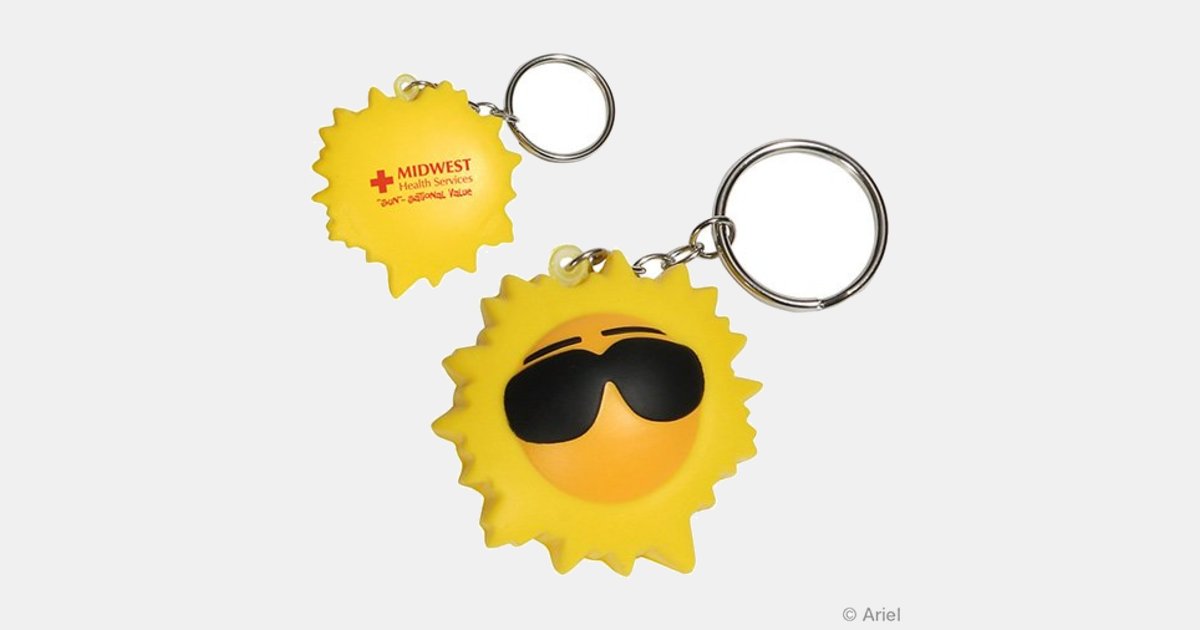Stress Ball Key Chain - Cool Sun | MiniThrowBalls.com