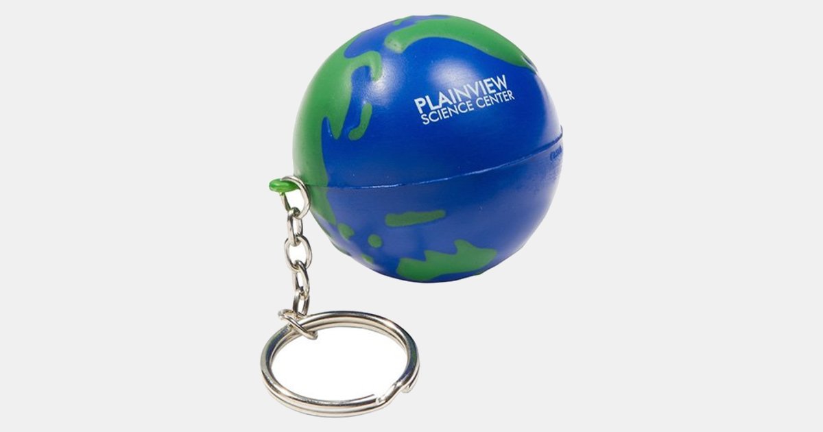 Stress Ball Key Chain - Earth | MiniThrowBalls.com