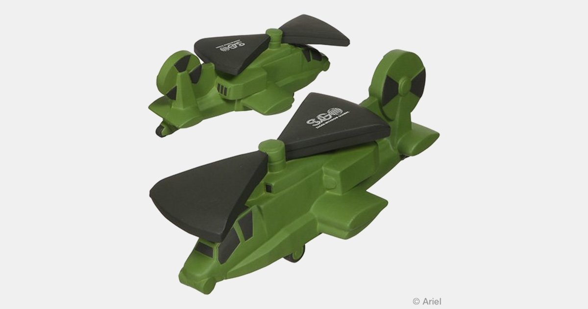 Stress Ball Military Helicopter | MiniThrowBalls.com