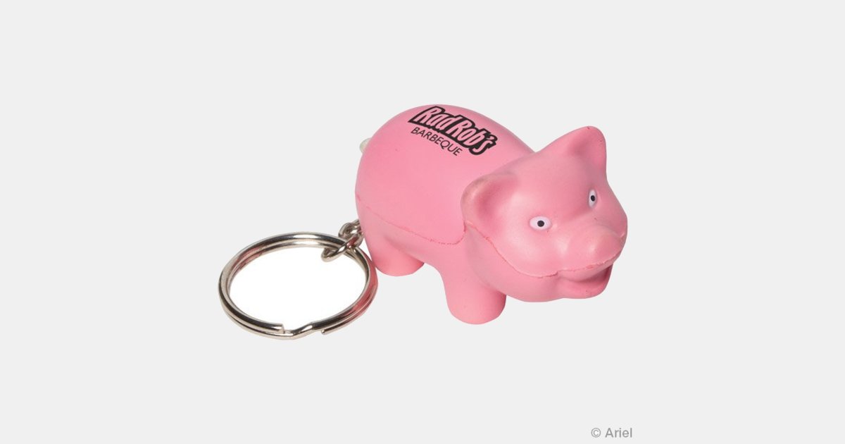 Stress Ball Key Chain - Pig | MiniThrowBalls.com