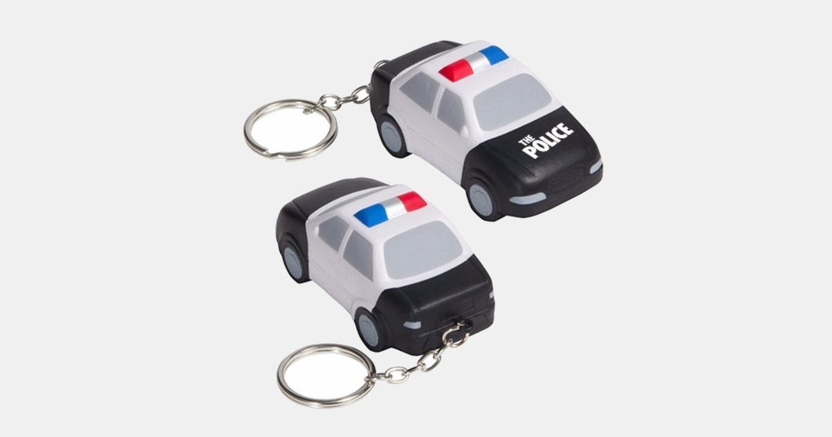 Key Chain Stress Reliever Police Car Custom Imprinted | MiniThrowBalls.com