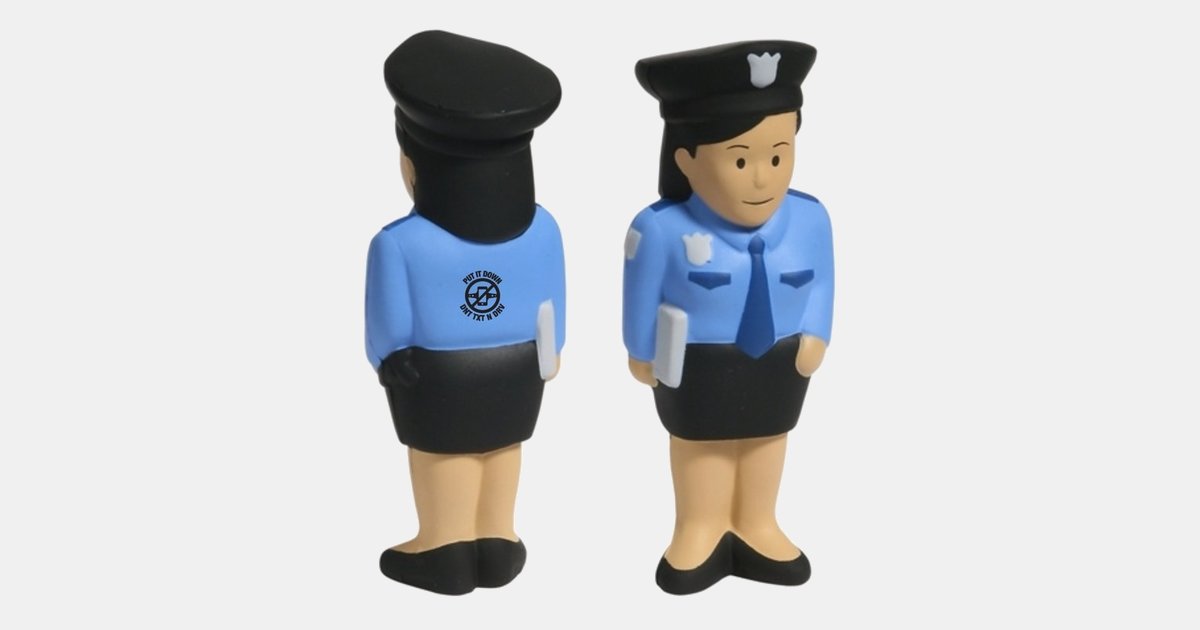 Stress Ball Police Woman | MiniThrowBalls.com