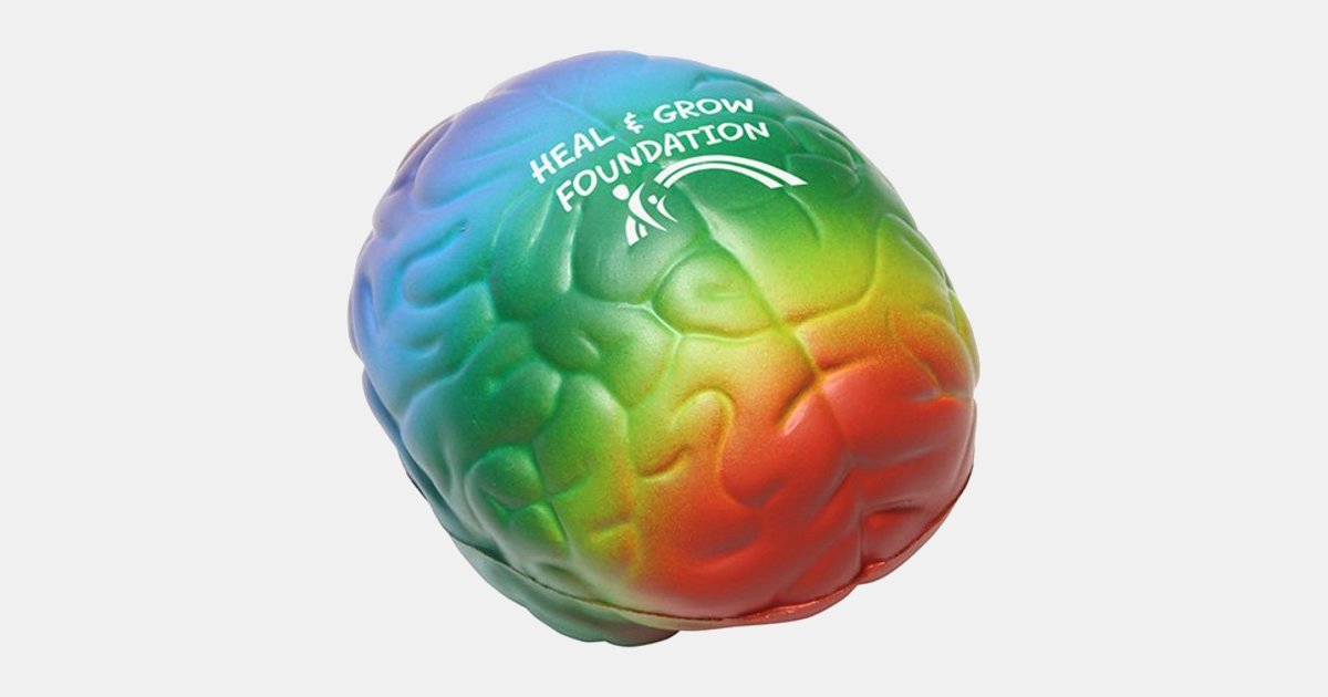 Stress Ball Brain - Rainbow Coloured | MiniThrowBalls.com