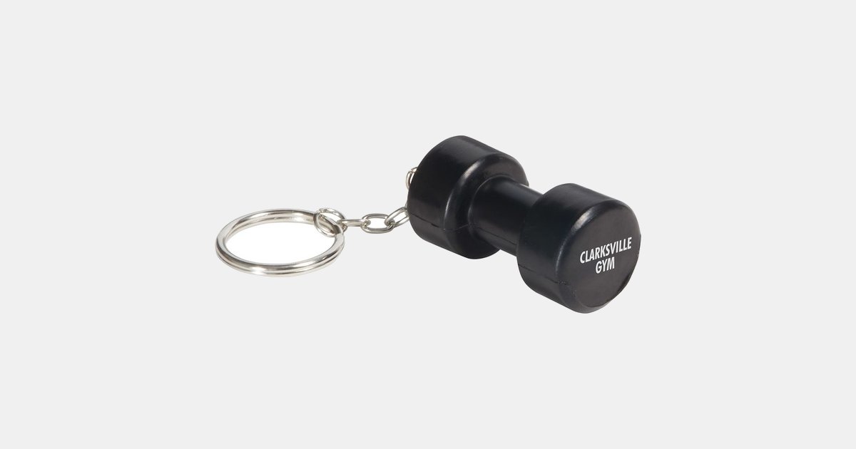 Stress Ball Key Chain Dumbbell | MiniThrowBalls.com