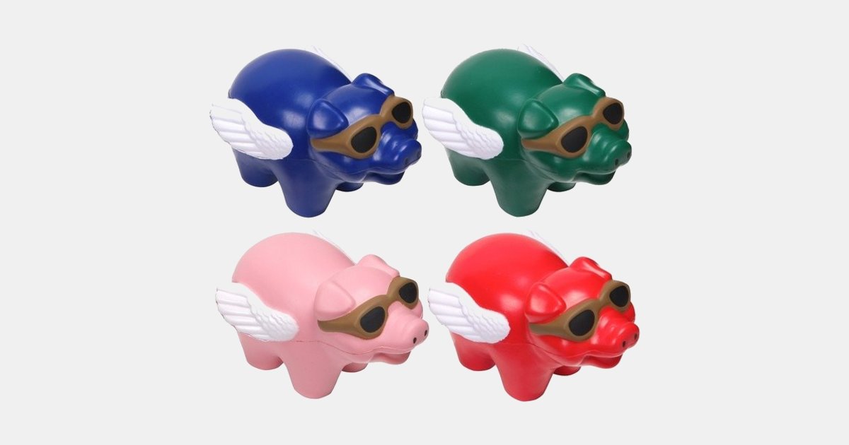 Stress Ball Flying Pig | MiniThrowBalls.com