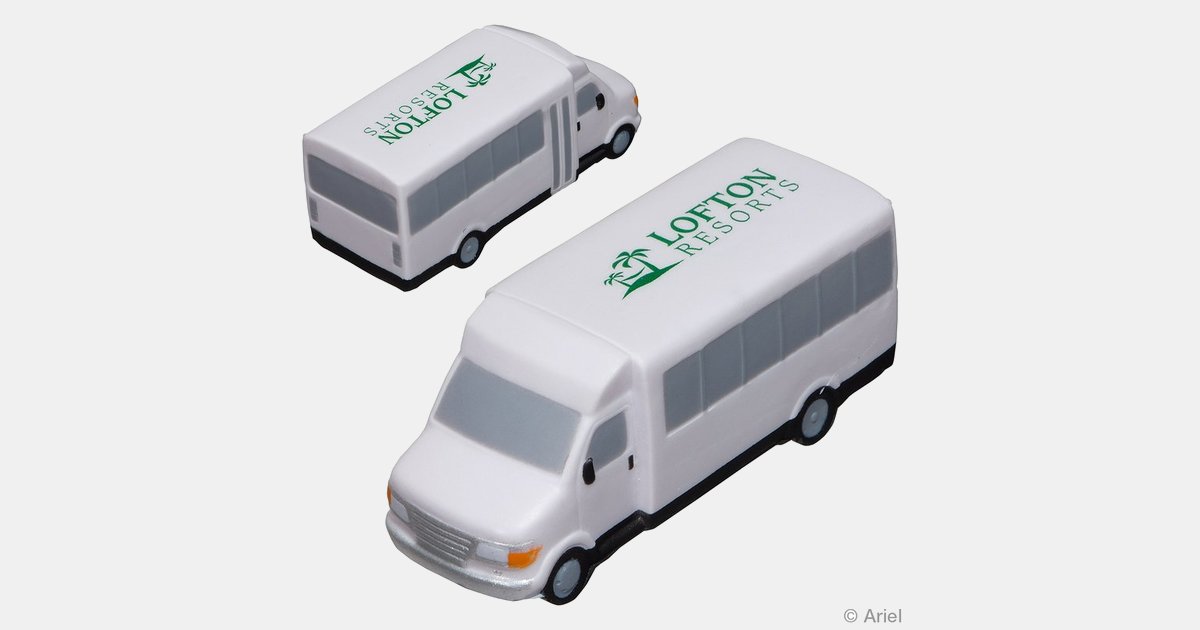 Stress Ball Shuttle Bus | MiniThrowBalls.com