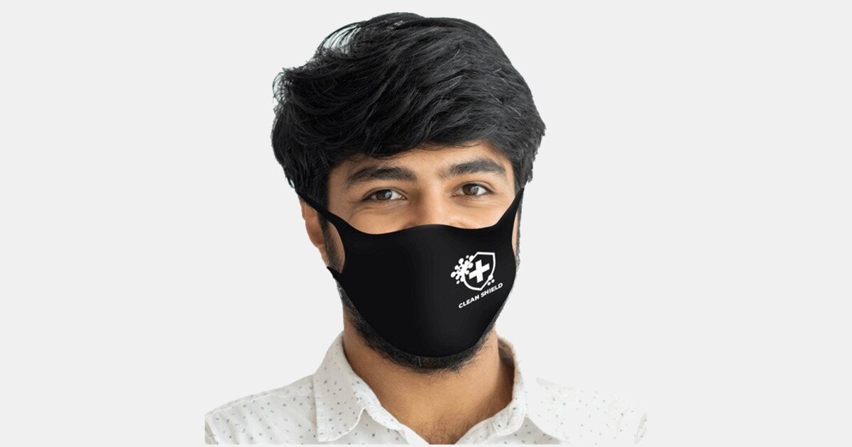 Stretch Fit Promo Face Mask with your logo | MiniThrowBalls.com