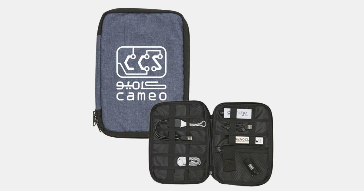 Custom Printed Tech Organizer with your logo | MiniThrowBalls.com