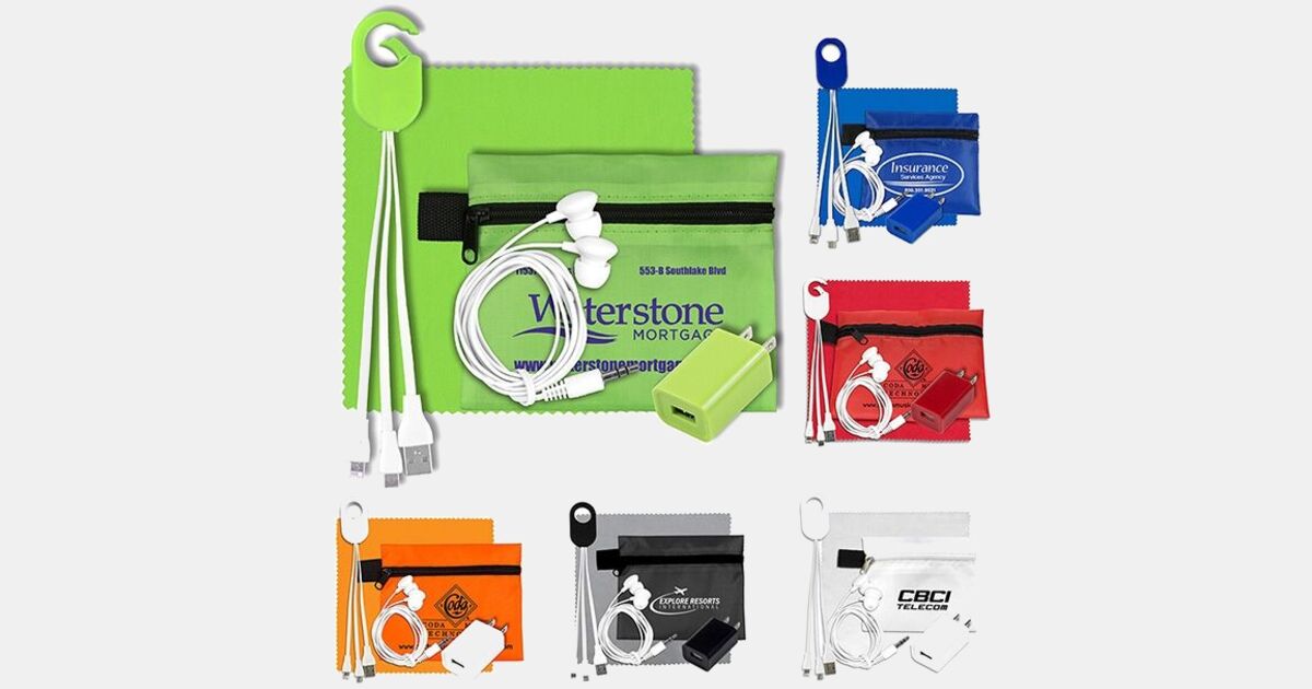 Tech Time Plus Mobile Tech Charging Kit With Earbuds with your logo ...