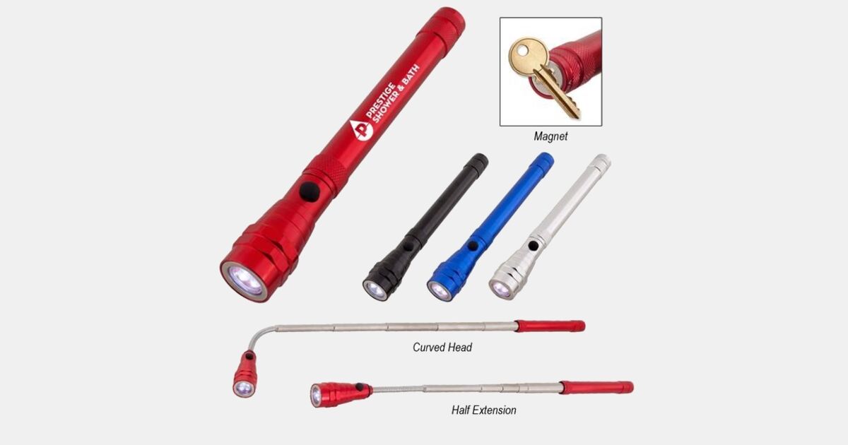 Custom Printed Telescopic Aluminum Flashlight With Magnet with your ...