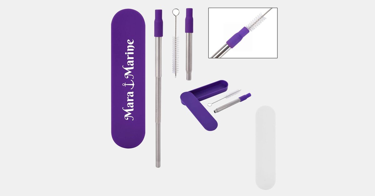 Telescopic Straw with your logo | MiniThrowBalls.com