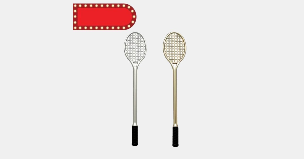 Tennis Racquet Pen with your logo | MiniThrowBalls.com