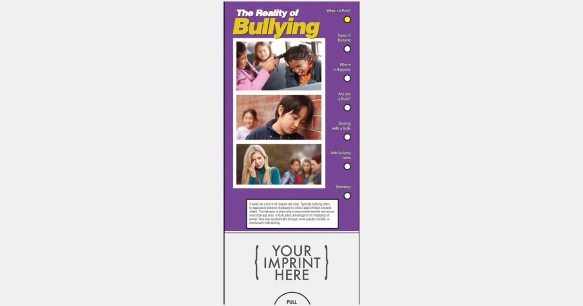 The Reality Of Bullying Slide Chart with your logo | MiniThrowBalls.com