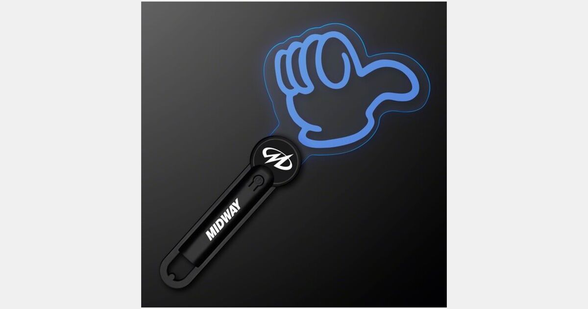 Thumbs Up Flashing Hand Light Wand with your logo | MiniThrowBalls.com