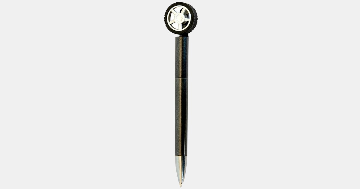 Promotional Tire Ballpoint Clicker Pen with your logo | MiniThrowBalls.com