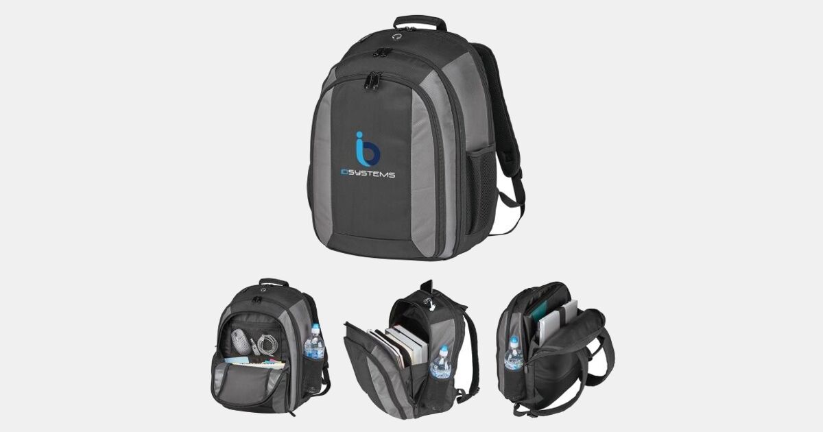 Custom Printed Titanium Laptop Backpack with your logo | MiniThrowBalls.com