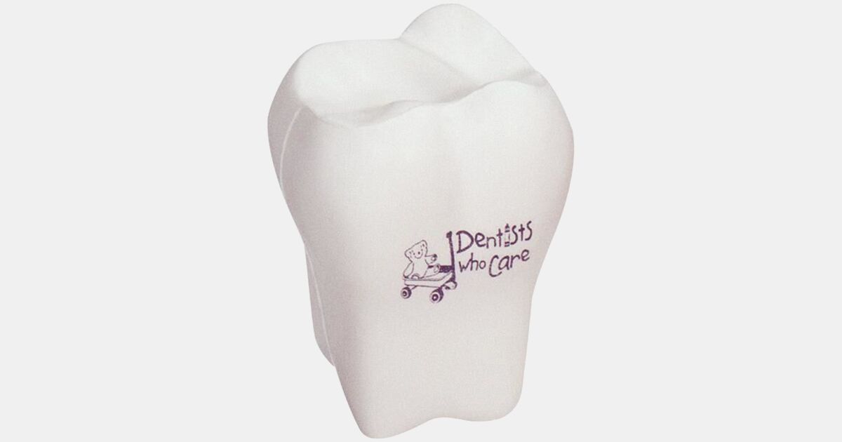 Tooth Stress Reliever with your logo | MiniThrowBalls.com