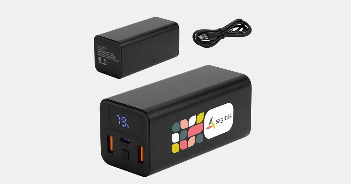 Custom Printed Touring 20000mAh 65W Power Bank w/ Type-C & USB with ...