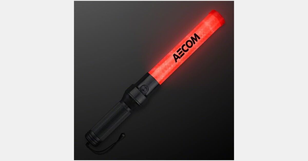 Custom Printed Traffic Safety Light Wand LED Red Baton 16" with your ...