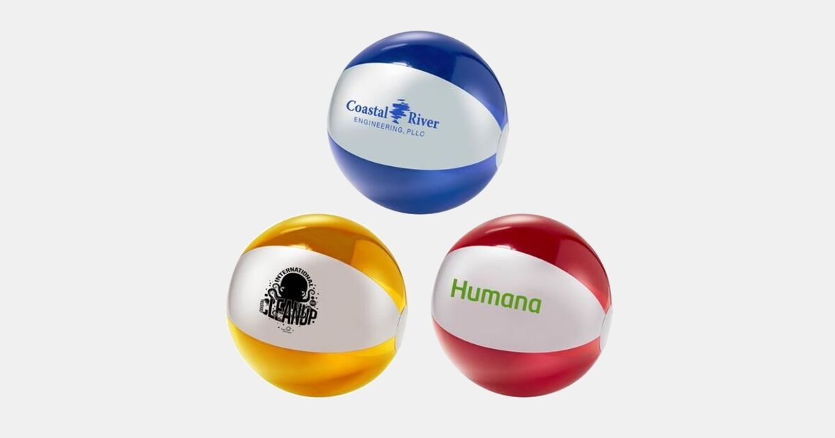 Translucent 16 Two Tone Beach Ball with your logo | MiniThrowBalls.com