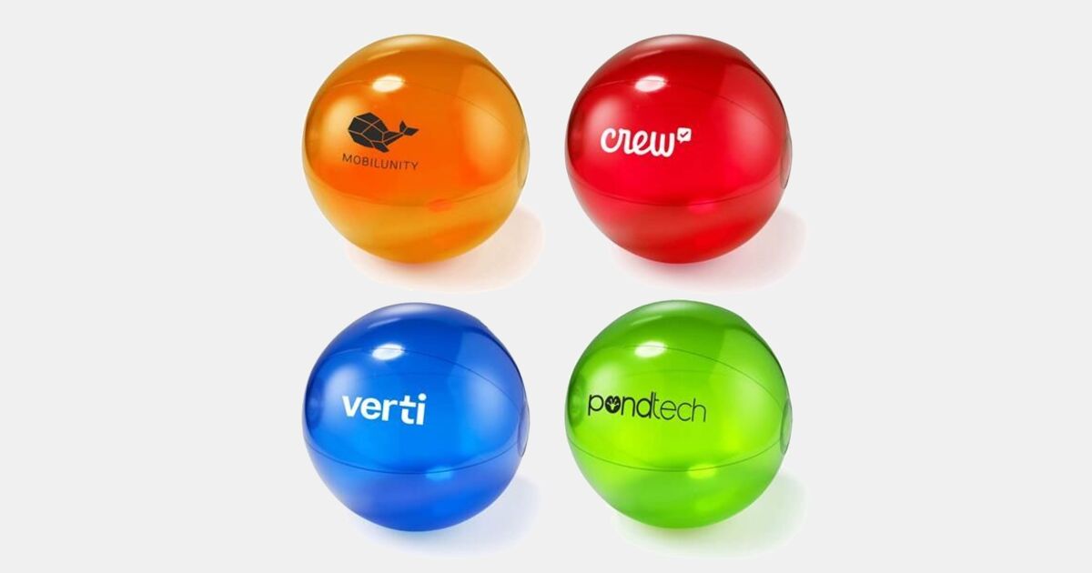 16 Translucent Beach Ball with your logo | MiniThrowBalls.com