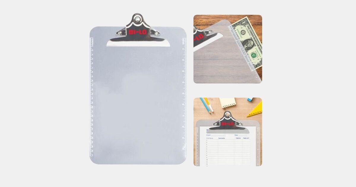 Custom Printed Clipboard Transparent with your logo | MiniThrowBalls.com