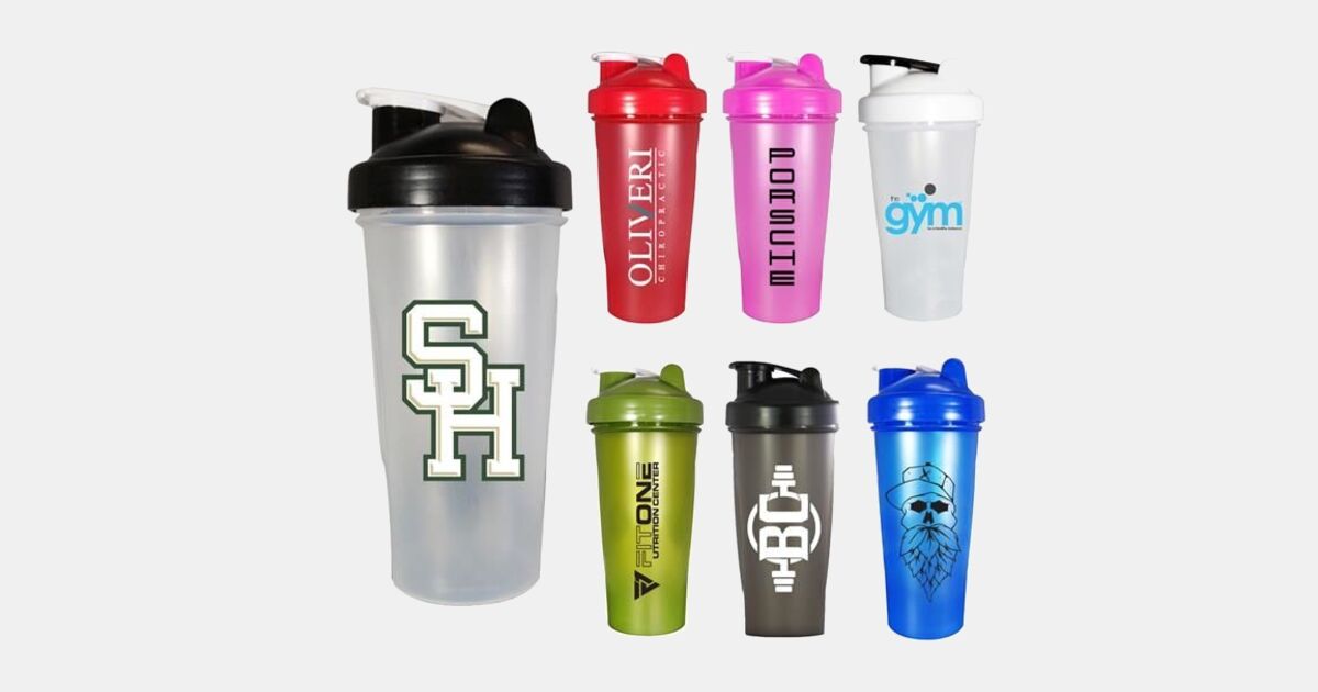 Custom Imprinted Transparent Fitness Shaker Bottle with your logo ...