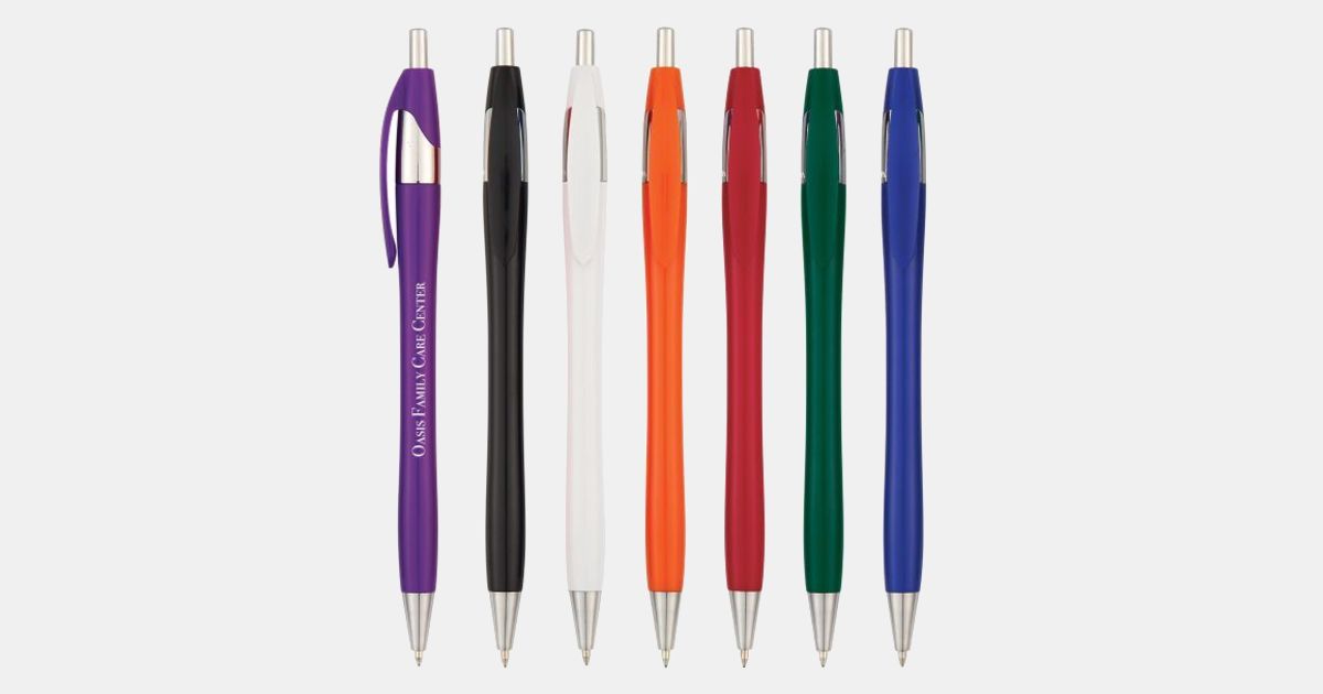 Imprinted Tri-Chrome Dart Pen with your logo | MiniThrowBalls.com