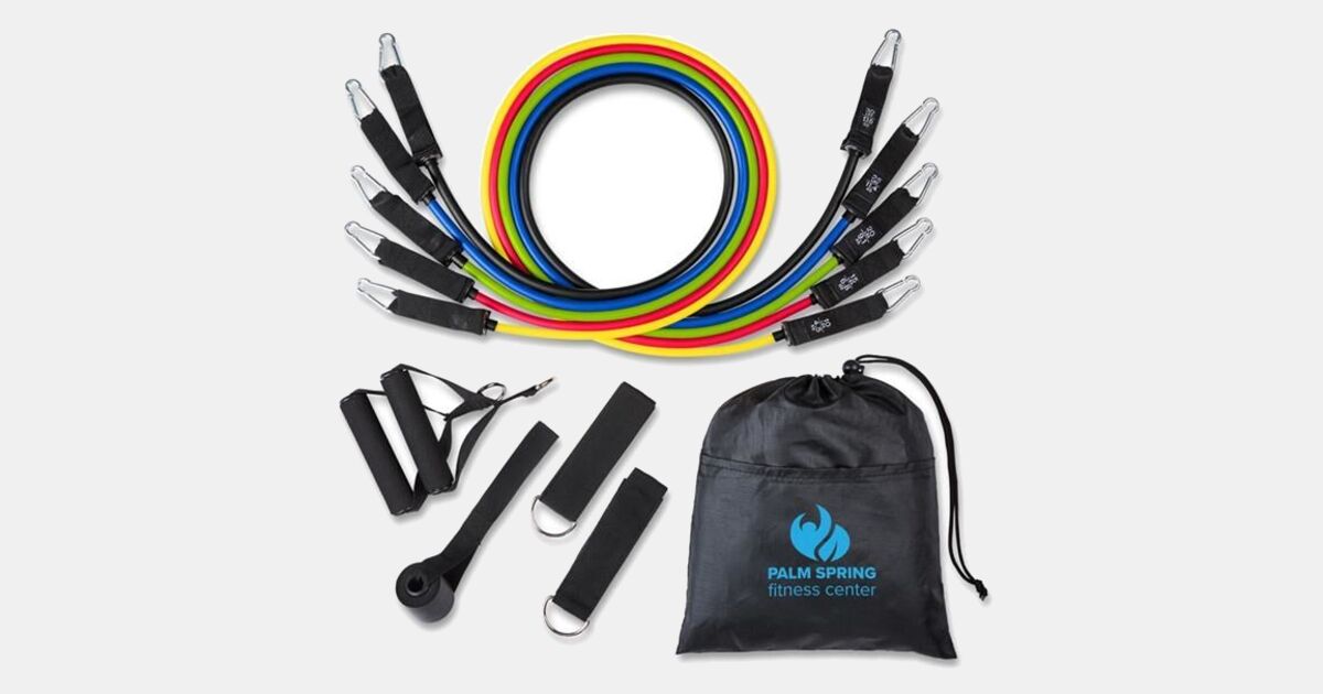 Ultimate Resistance Band Fitness Set with your logo | MiniThrowBalls.com