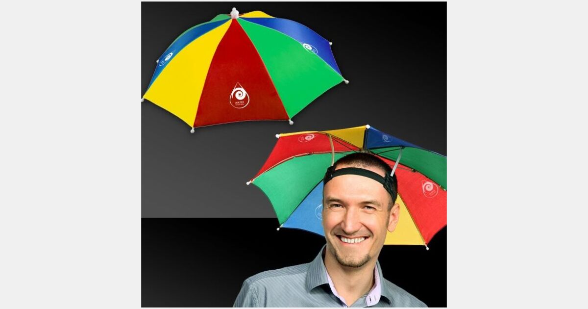 Custom Printed Umbrella Hat with your logo | MiniThrowBalls.com