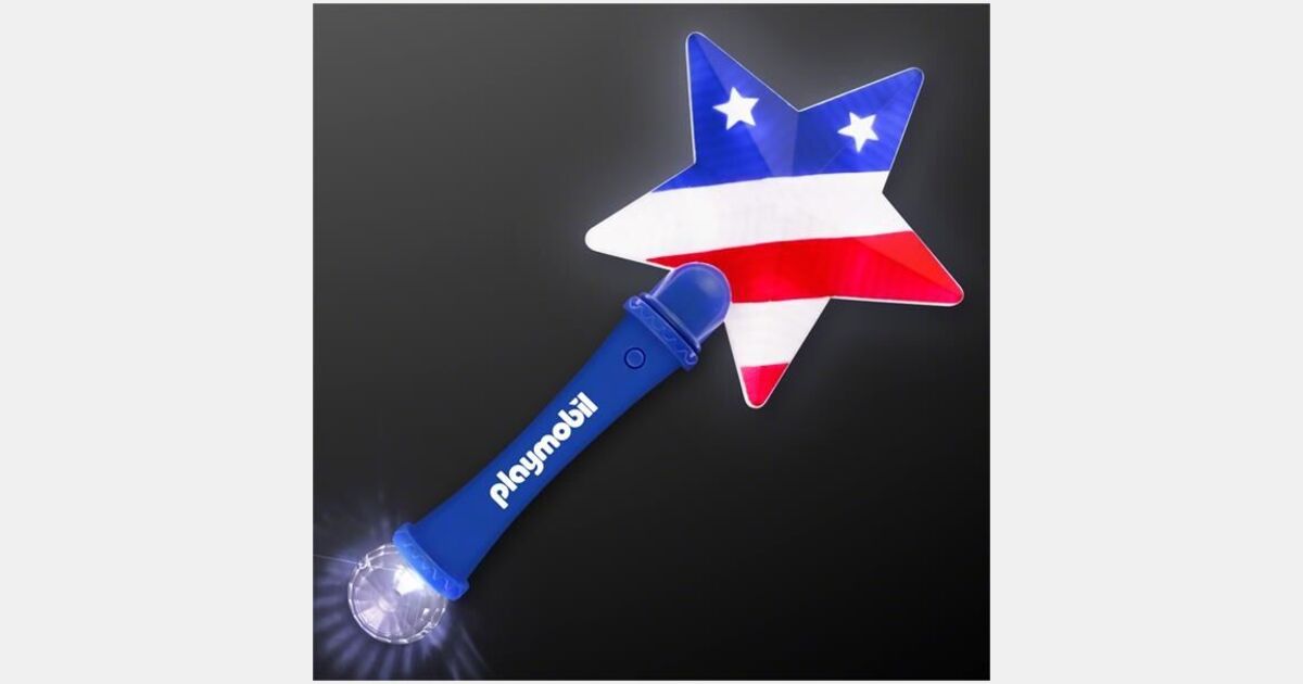 US Flag Star Light Up Wand with your logo | MiniThrowBalls.com