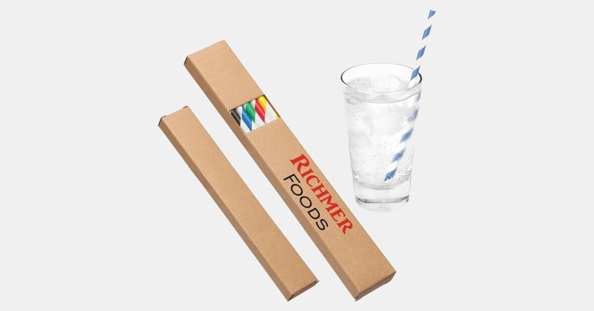 Imprinted Vellum Paper Straw 10-Pack with your logo | MiniThrowBalls.com
