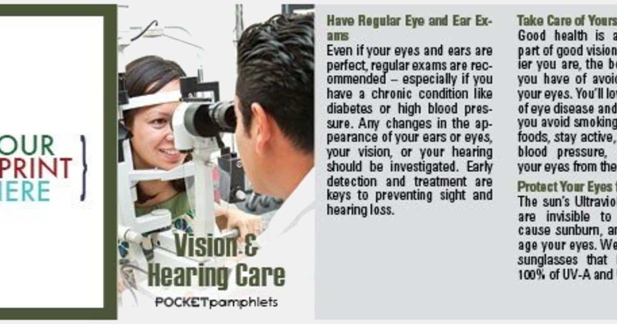 USA Made Vision & Hearing Care Pocket Pamphlet with your logo ...