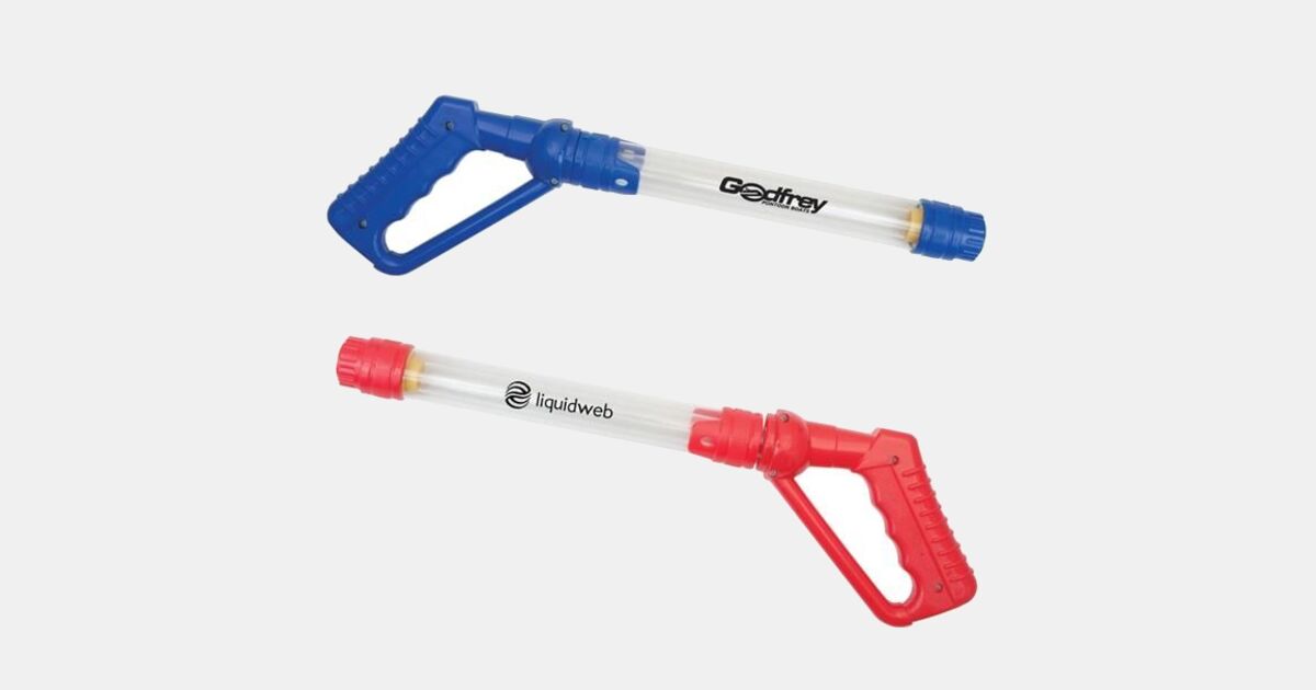 12" Water Pumper Gun with your logo | MiniThrowBalls.com