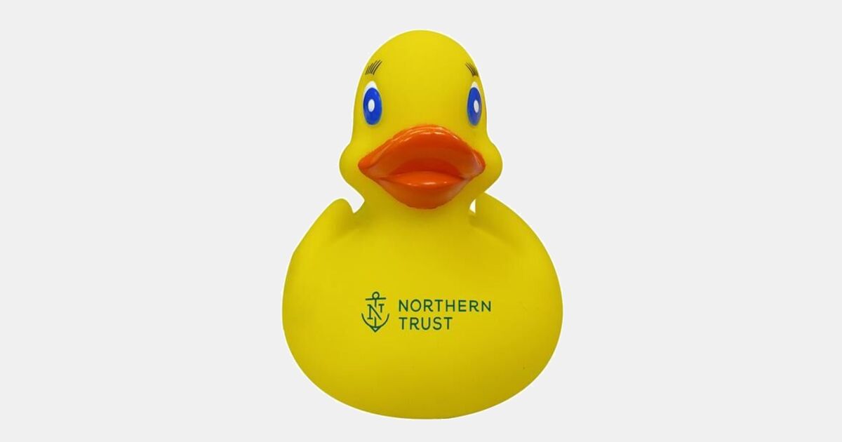 Weighted Racing Rubber Duck with your logo | MiniThrowBalls.com