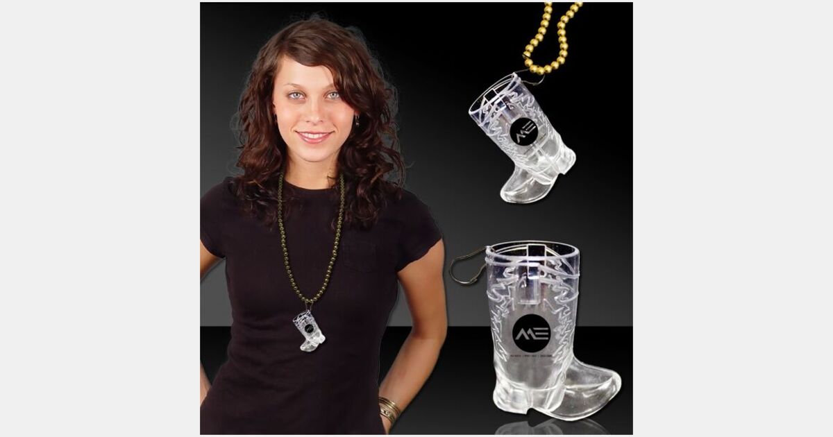 Western Boot Shot Glass Medallion with your logo | MiniThrowBalls.com