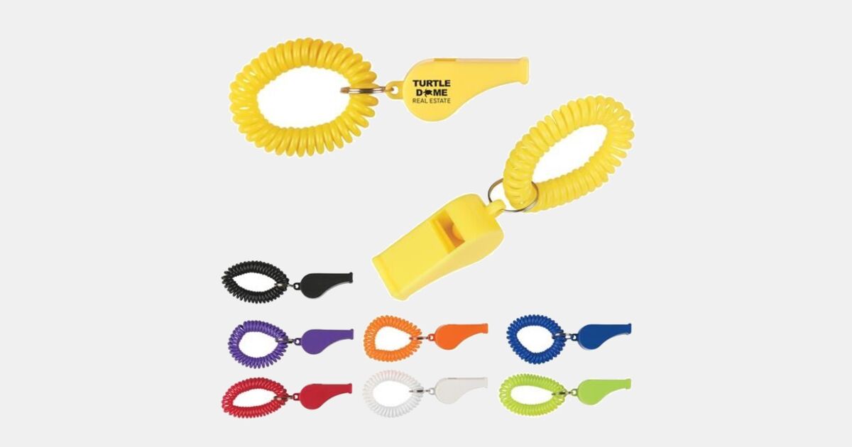 Custom Printed Whistle With Coil with your logo | MiniThrowBalls.com