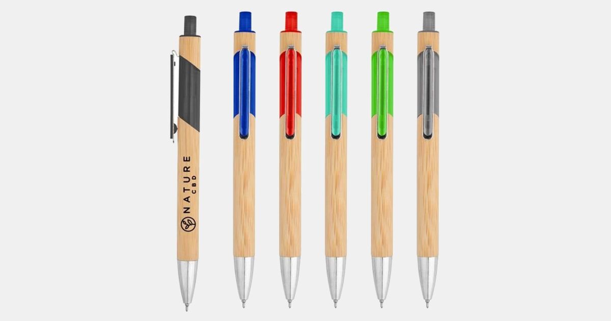 Willow Bamboo Pen with your logo | MiniThrowBalls.com
