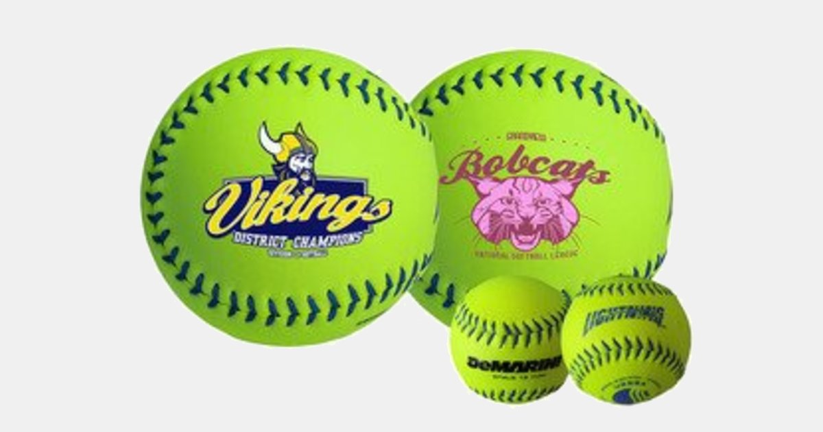 Wilson Official Softball with your logo | MiniThrowBalls.com