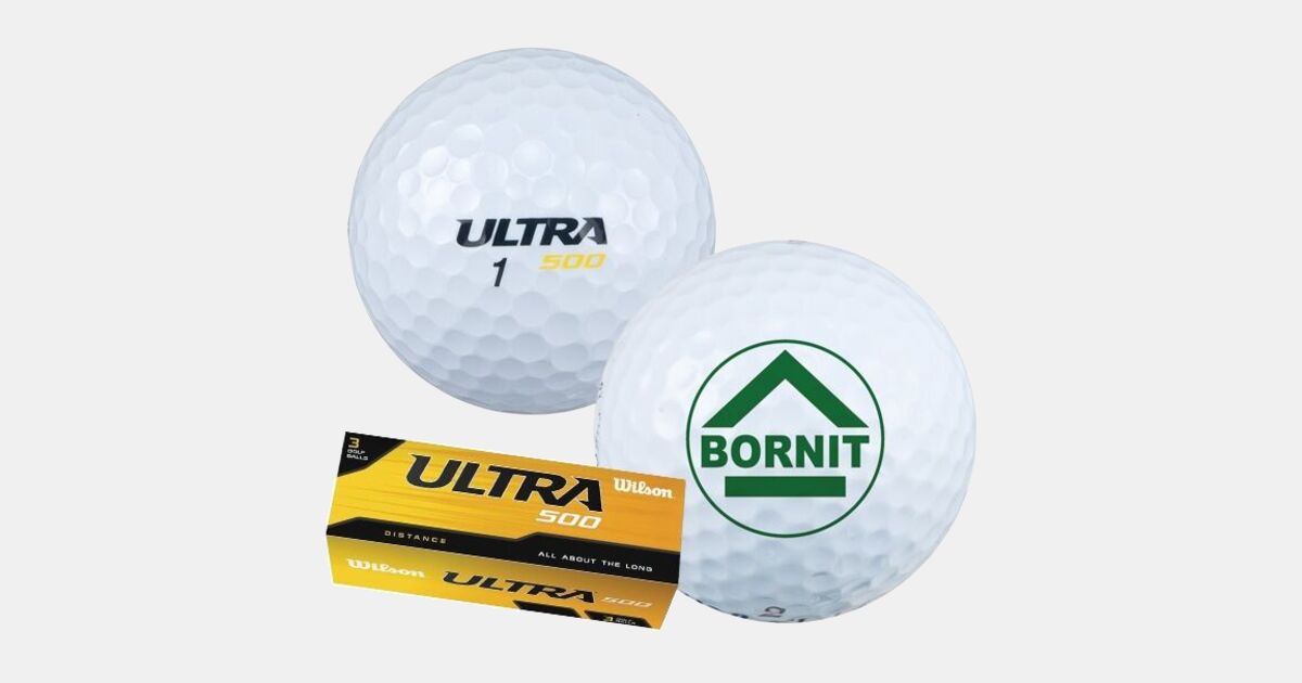 USA Made Wilson Ultra 500 Golf Ball with your logo | MiniThrowBalls.com