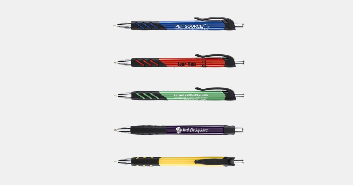Pen with Logo - Wizard Retractable Ballpoint | MiniThrowBalls.com