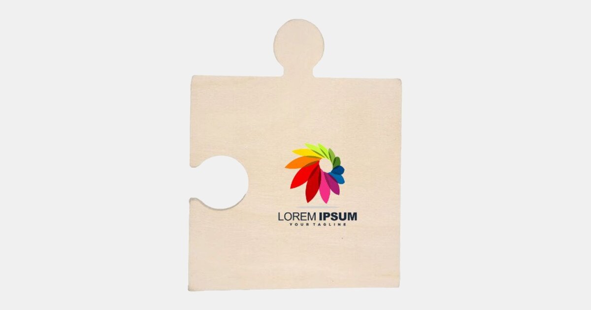 Wooden Coaster - Puzzle Piece with your logo | MiniThrowBalls.com