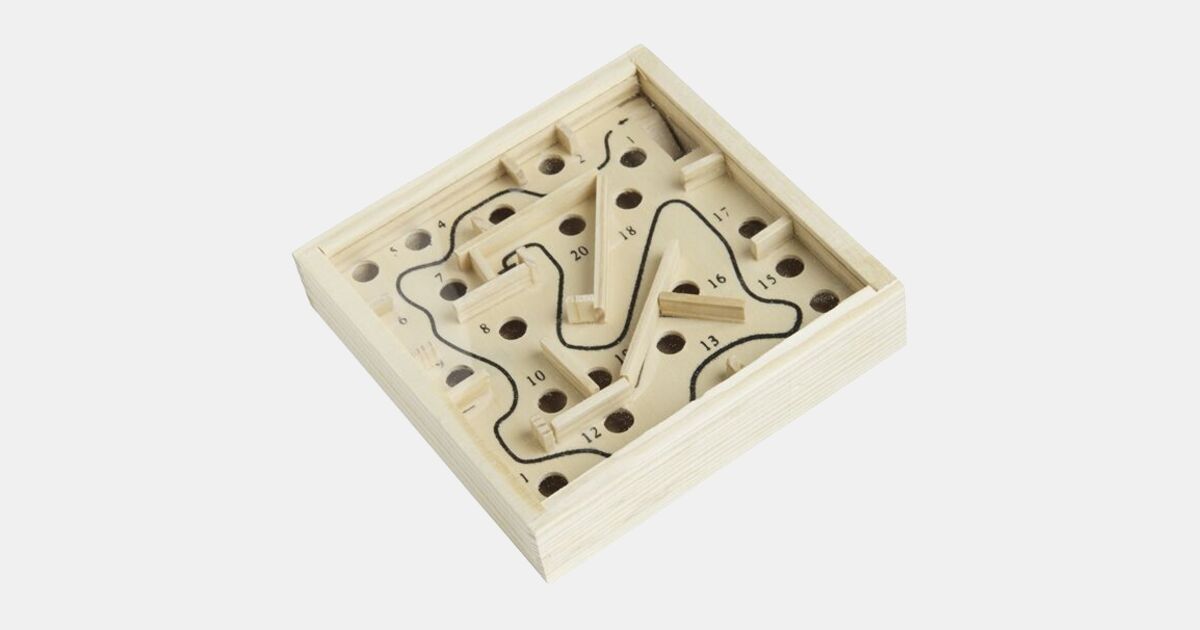Promotional Wooden Maze Puzzle with your logo | MiniThrowBalls.com
