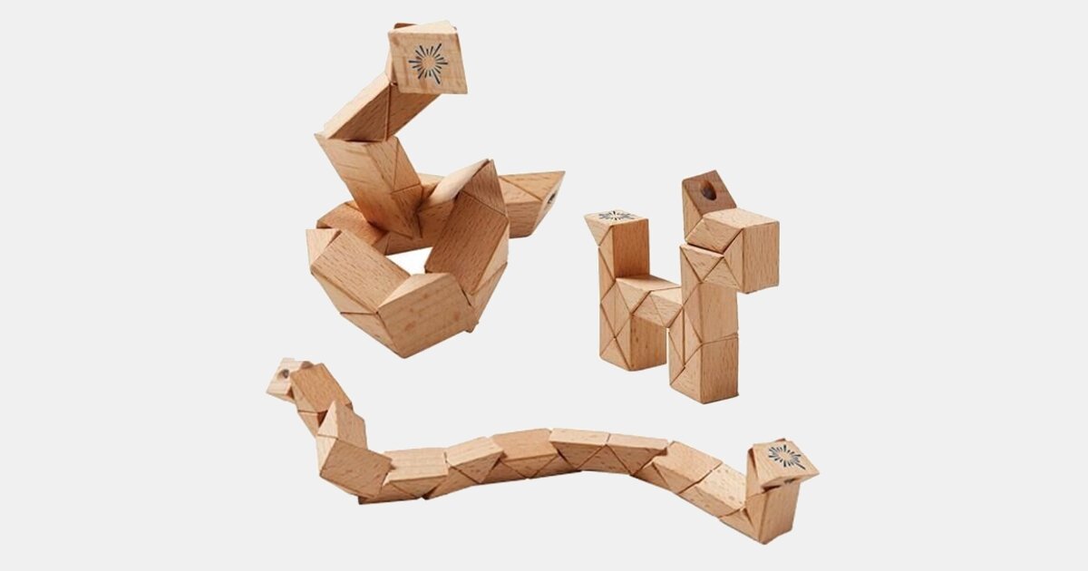 Wooden Snake Puzzle Toy with your logo | MiniThrowBalls.com